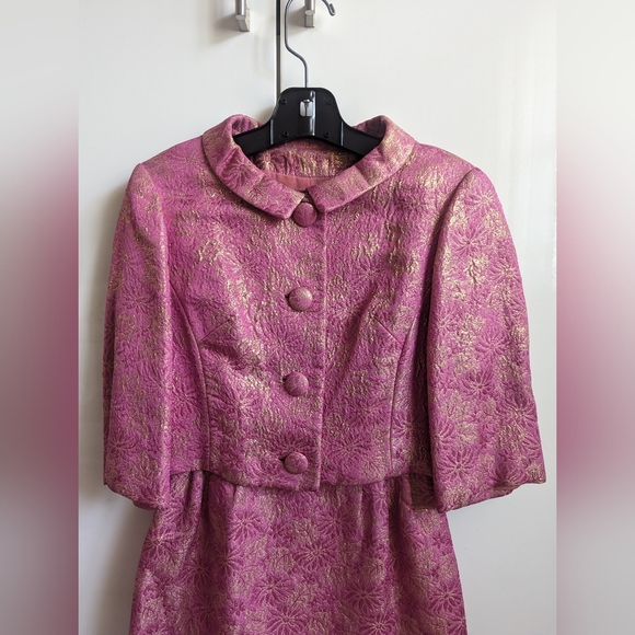 Nathan Strong by August | Dresses | Vintage 5s Pink And Gold Jacquard 3 ...